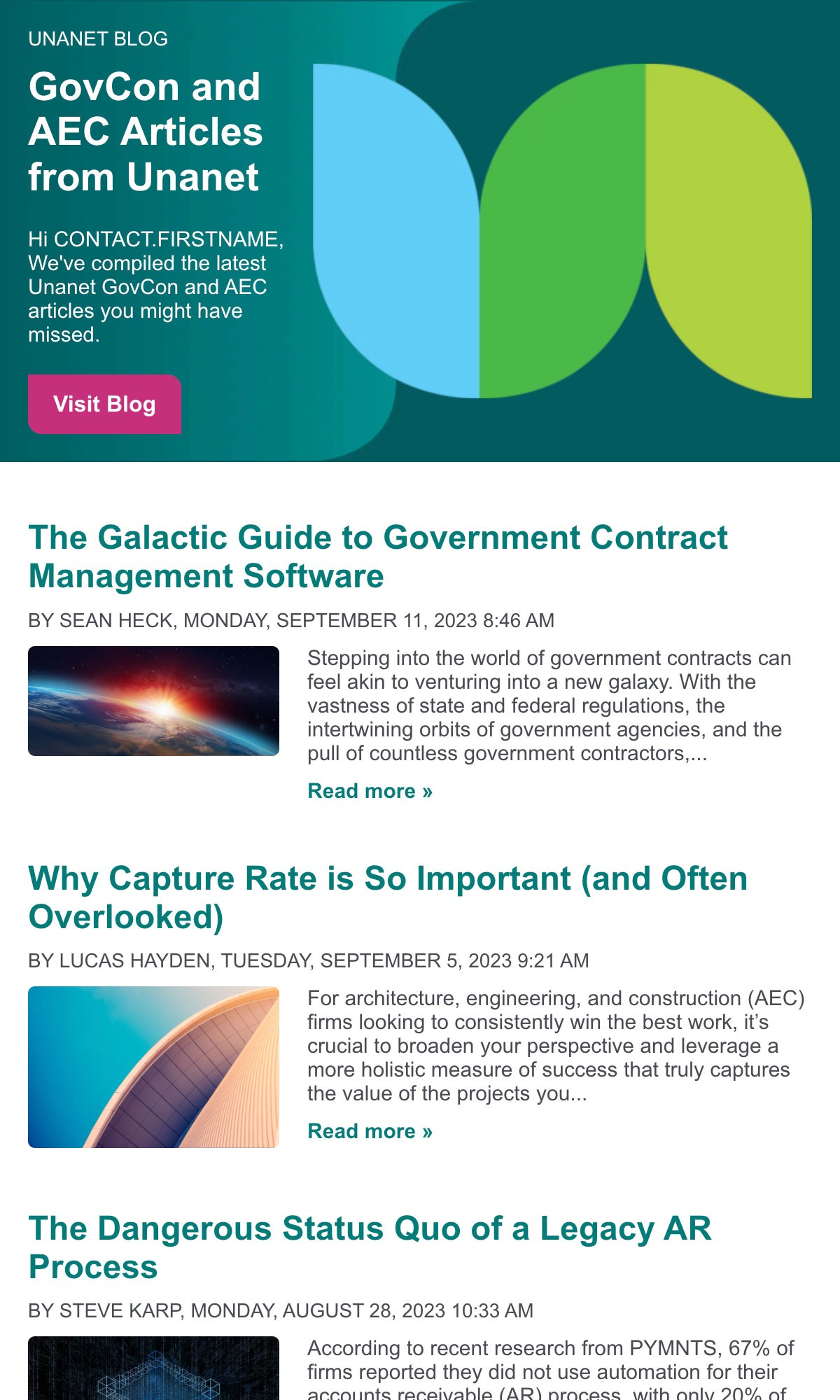 Blog Subscription | Unanet