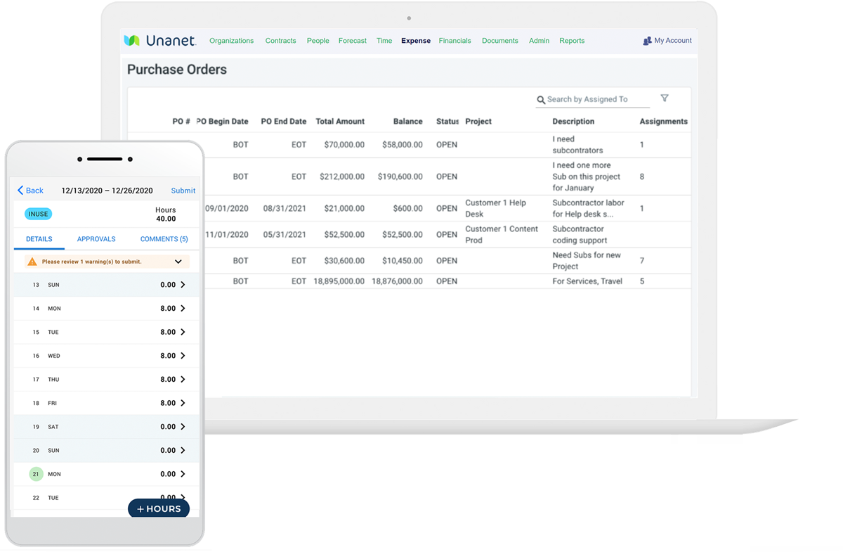 SubK Management | ERP for GovCon | Unanet